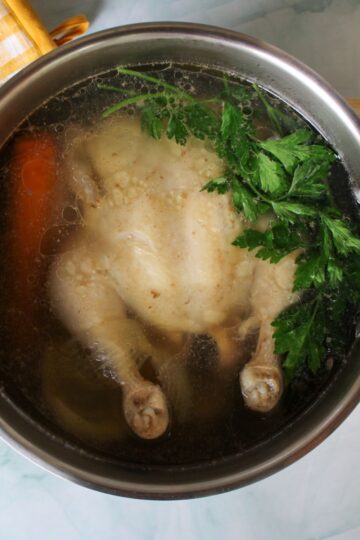 How to Boil Whole Chicken (For Shredding and Sipping Broth) - Savas Kitchen