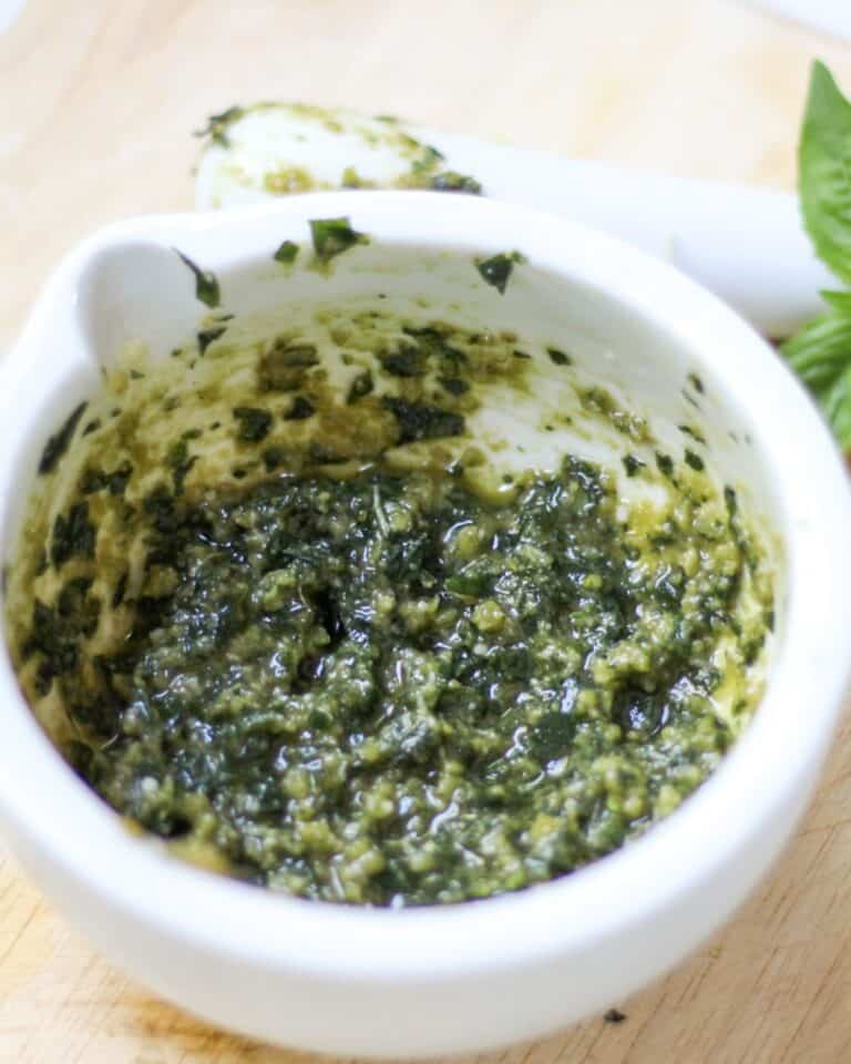 Pesto Alla Genovese (Italian Basil Pesto Recipe) - Savas Kitchen