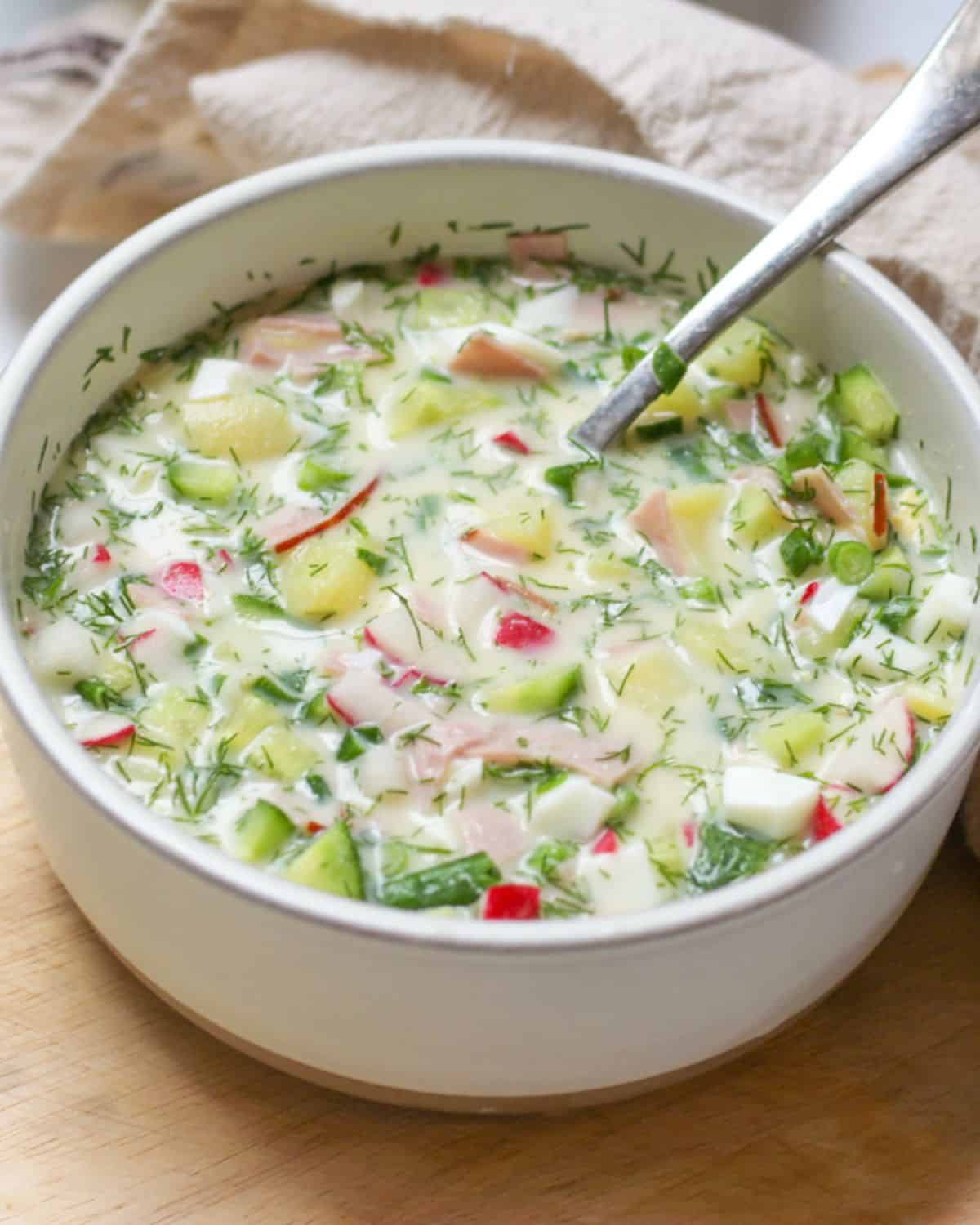 Okroshka (Cold Summer Soup) - Savas Kitchen