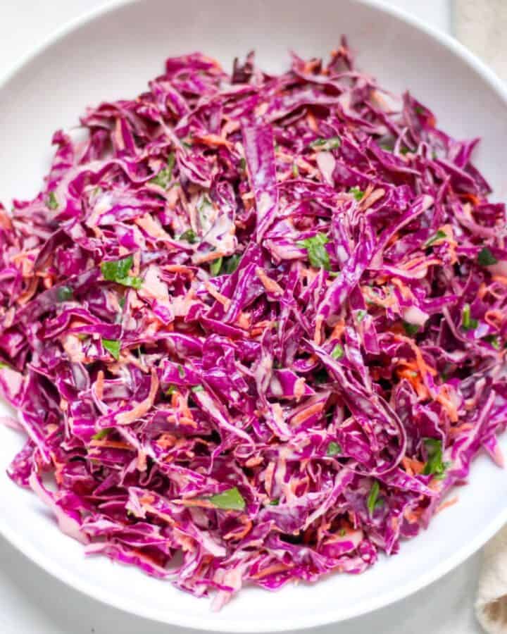 Purple Cabbage Coleslaw - Savas Kitchen
