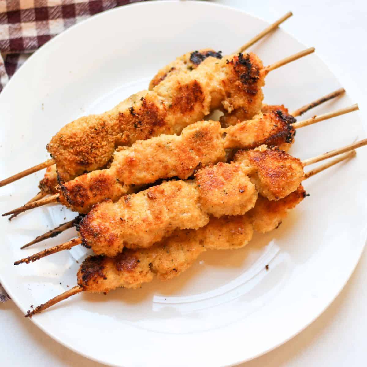 Oven-Baked Garlic Parmesan Chicken Skewers - Savas Kitchen
