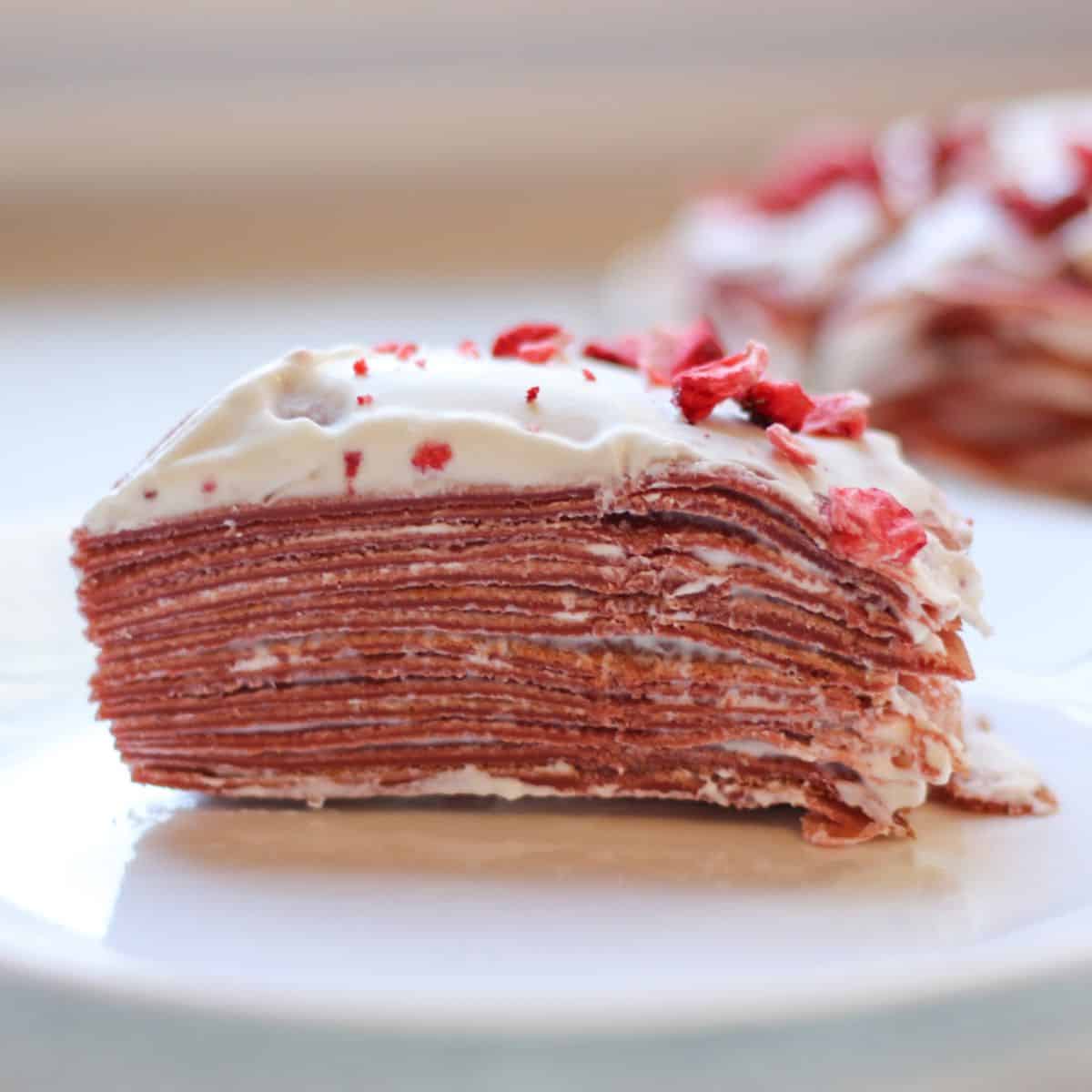 Red Velvet Crepe Cake (Easy Blender Method) - Savas Kitchen